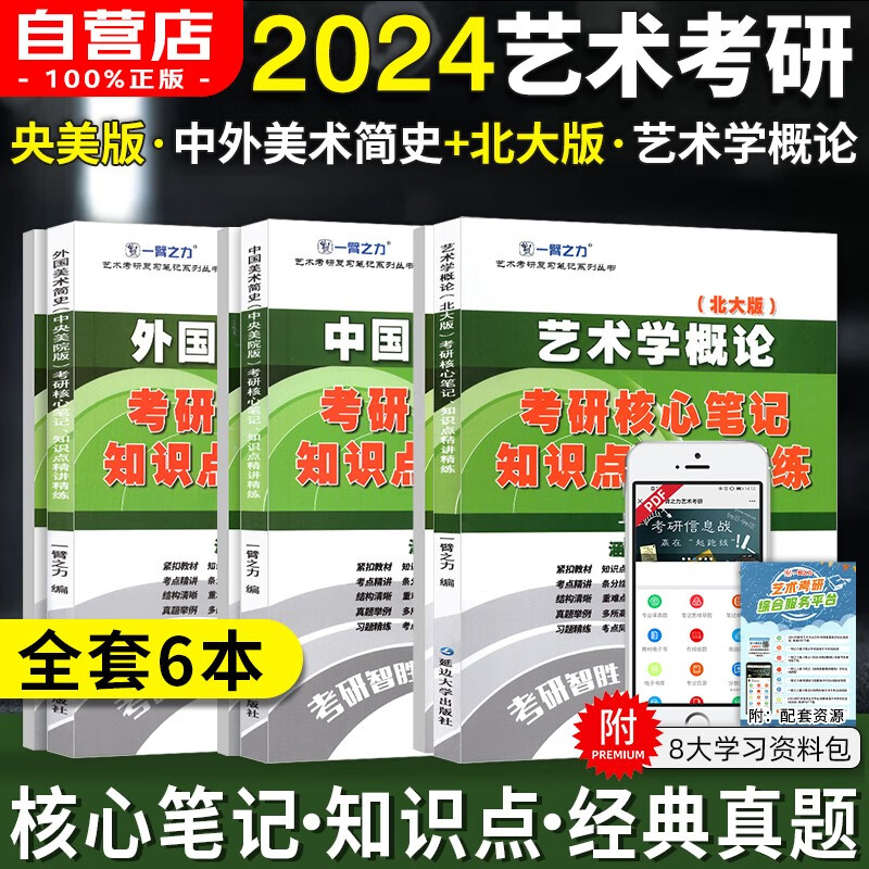【单本包邮】一臂之力2024 艺术类考研 外国美术简史+中国美术简史+艺术学概论 考研核心笔记知识点精讲精练 6本
