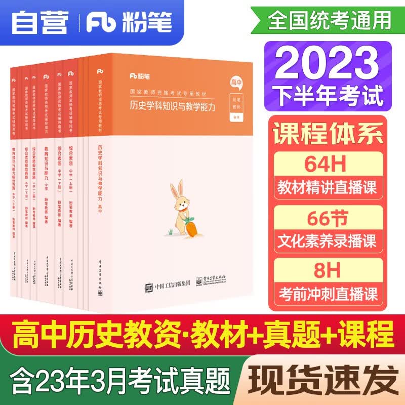 备考2024 粉笔教师资格证考试用书2023 教资考试资料2023高中历史 教材+真题试卷全套10本粉笔教资综合素质教育知识与能力