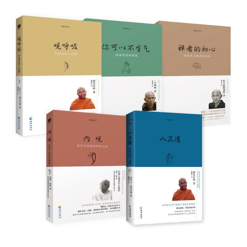 禅者的初心+八正道+观呼吸+内观+你可以不生气（5本套）