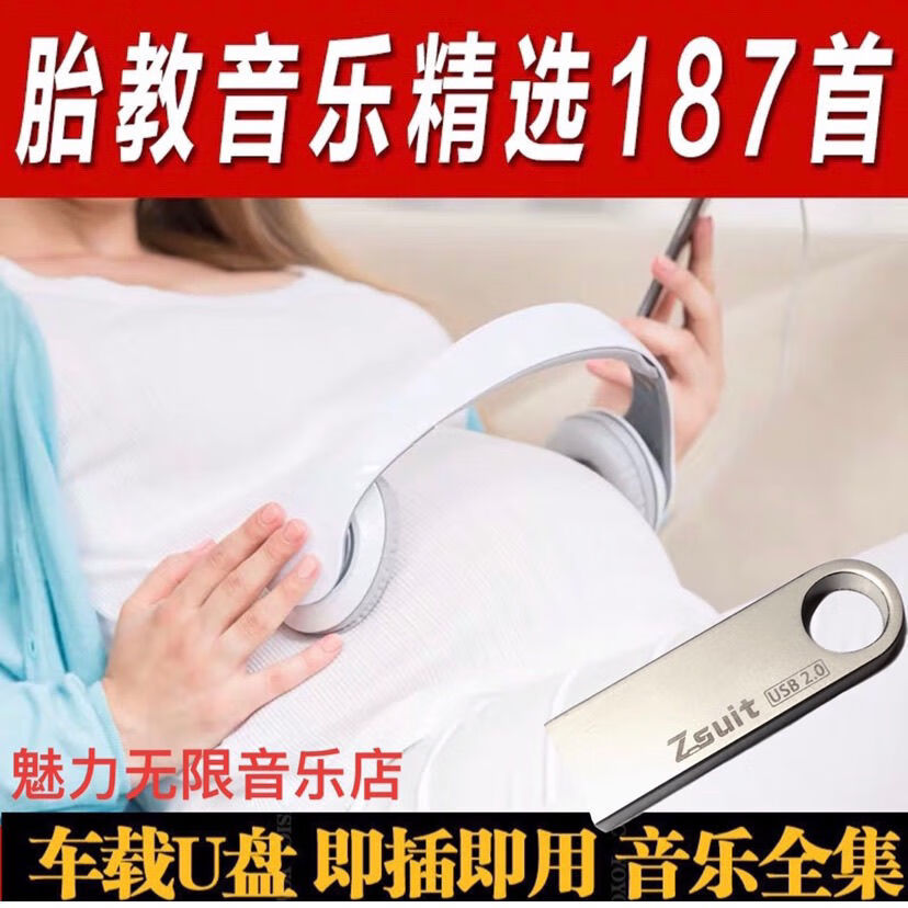 胎教精选187首歌曲 胎教曲车载mp3 8GB