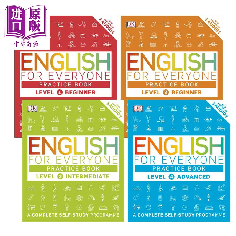 人人学英语1-4练习册套装 英文原版DK-English for Everyone Practice