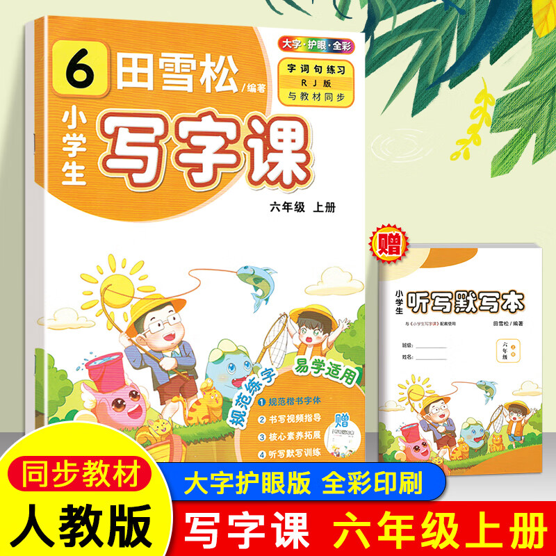 2023新版 田雪松小学生写字课大字护眼版一二三四五六年级上册下册字帖人教版教材同步字词句训练 【六年级上册】