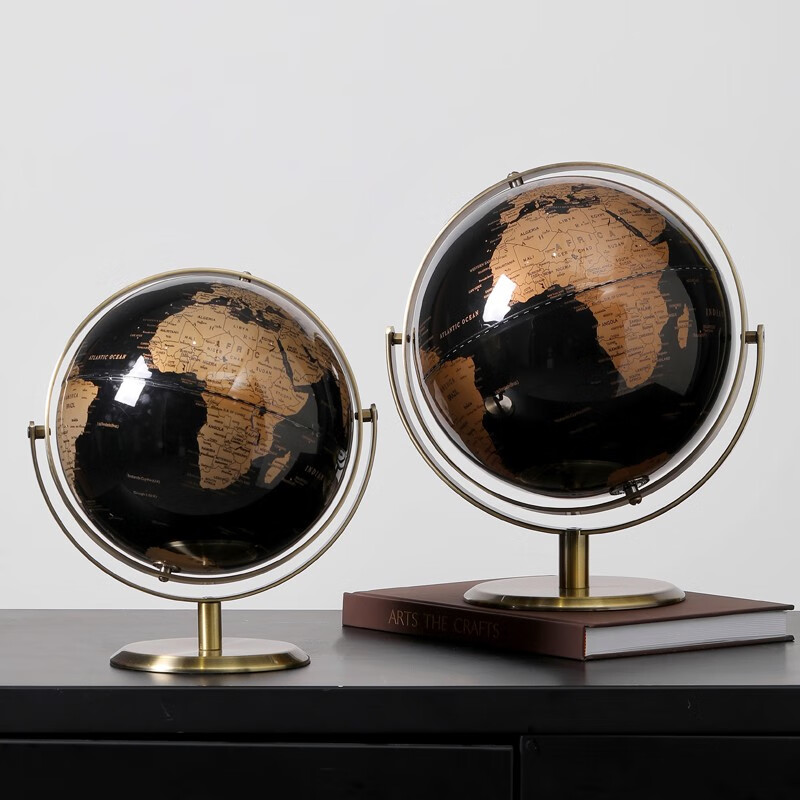 办公室电视柜装饰地球仪摆件轻奢高档客厅桌面书房酒柜家居装饰品 组合1