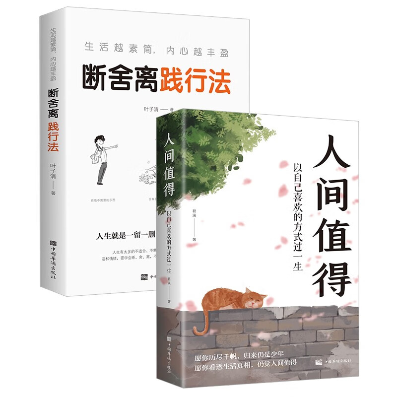 断舍离 人生修炼课自律法则人生三境自控力心灵修养励志书籍 极简生活职场阅读书籍正能量情绪整理术 提升自己的书经管励志书 断舍离+人间值得