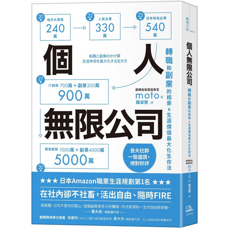 个人无限公司转职和副业的相乘x生涯价值大化生存法 方舟 moto 台版书籍【神话典传】