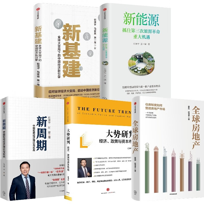 【自营包邮】任泽平作品：大势研判+新周期+全球房地产+新基建+新能源（套装5册）