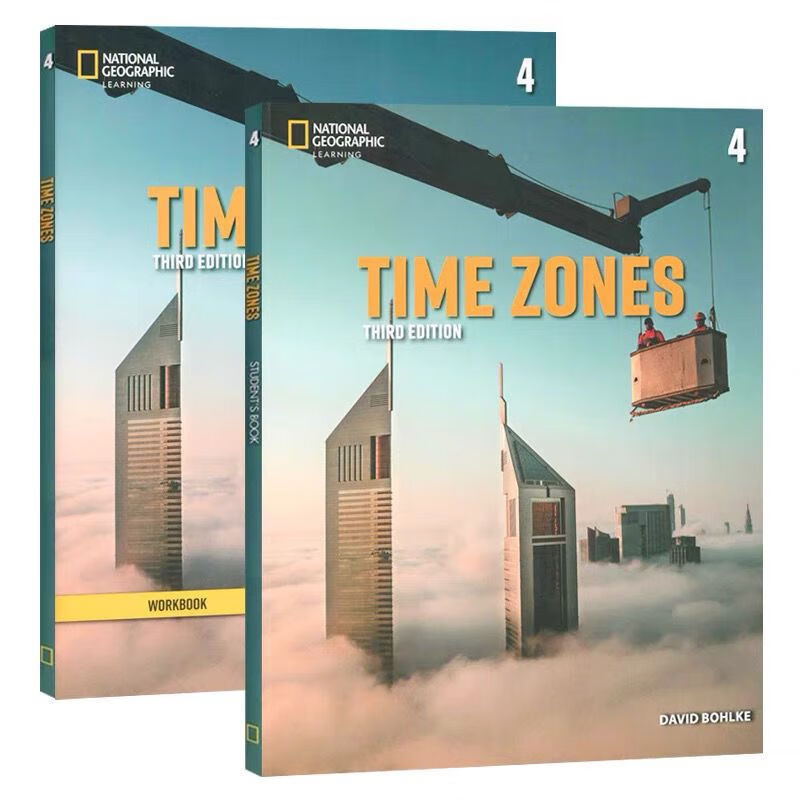 现货 版 Time Zones第三版 1234级别 学生书练习册 A4彩印 四级别彩印课本+黑白练习册