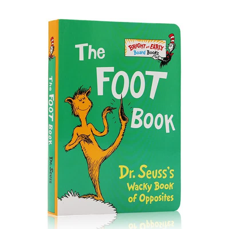 英文原版 苏斯博士启蒙纸板 Dr. Seuss 低幼儿童基础感官声音与耳朵英语阅读启蒙读物纸板书 撕不烂 The Foot Book 纸板书 绿山墙图书