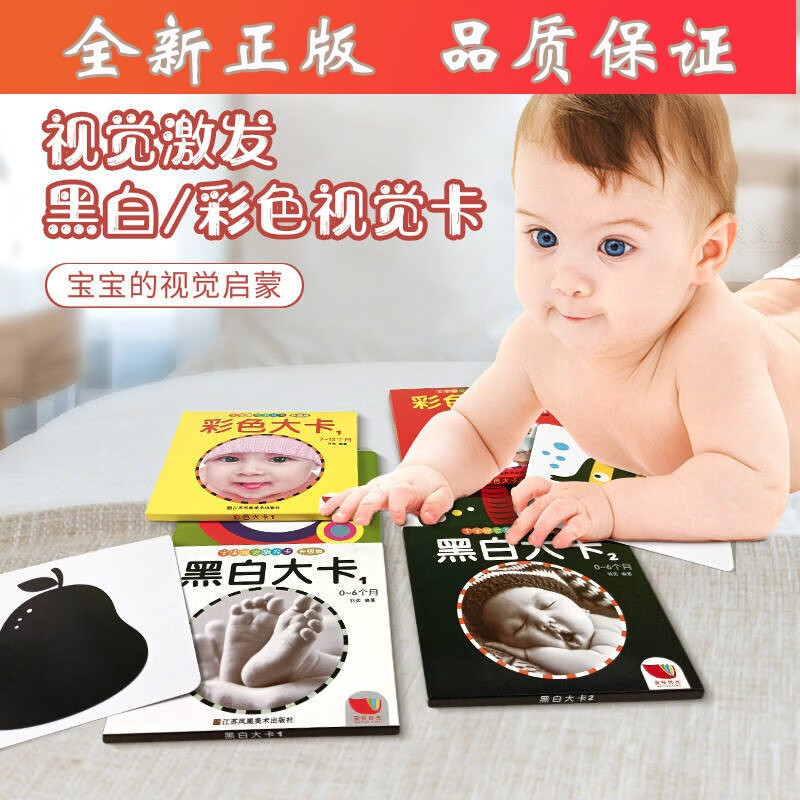 童书 宝宝视觉激发卡 4盒 0-2岁宝宝视觉训练提升 科学编排 视觉卡中的艺术品 安全 4盒