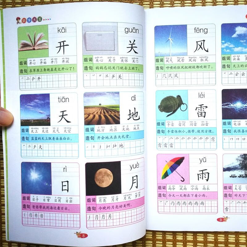 全套4本儿童看图识字大王认字书幼儿园学前幼小衔接3-6岁学写字