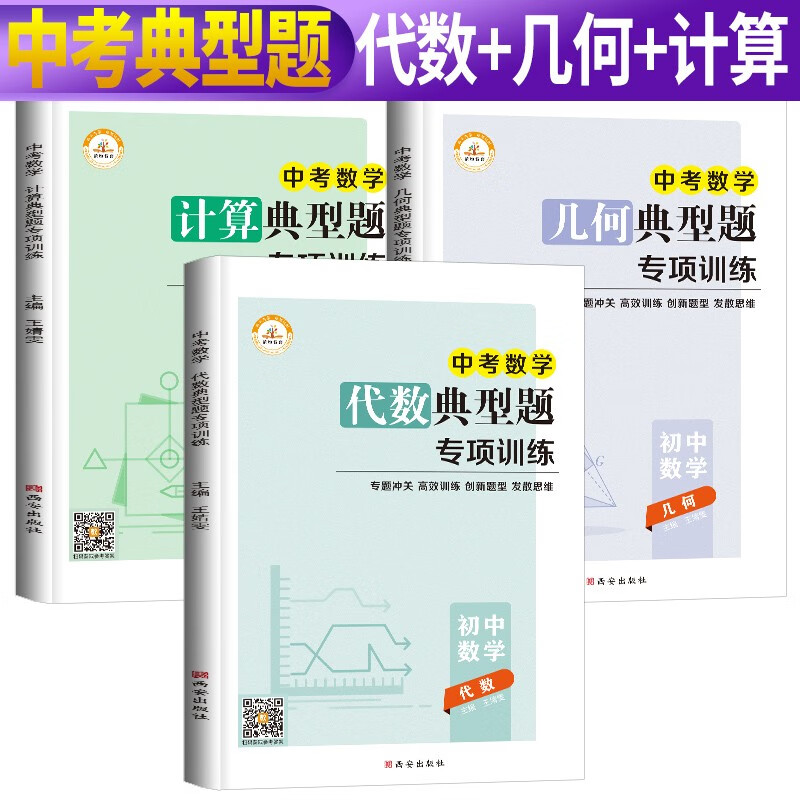 套装3册 中考典型题专项训练 中考数学代数几何计算题专项训练 初中总复习数学中考版发散思维高效训练初三9九年级练习题册中考必刷题