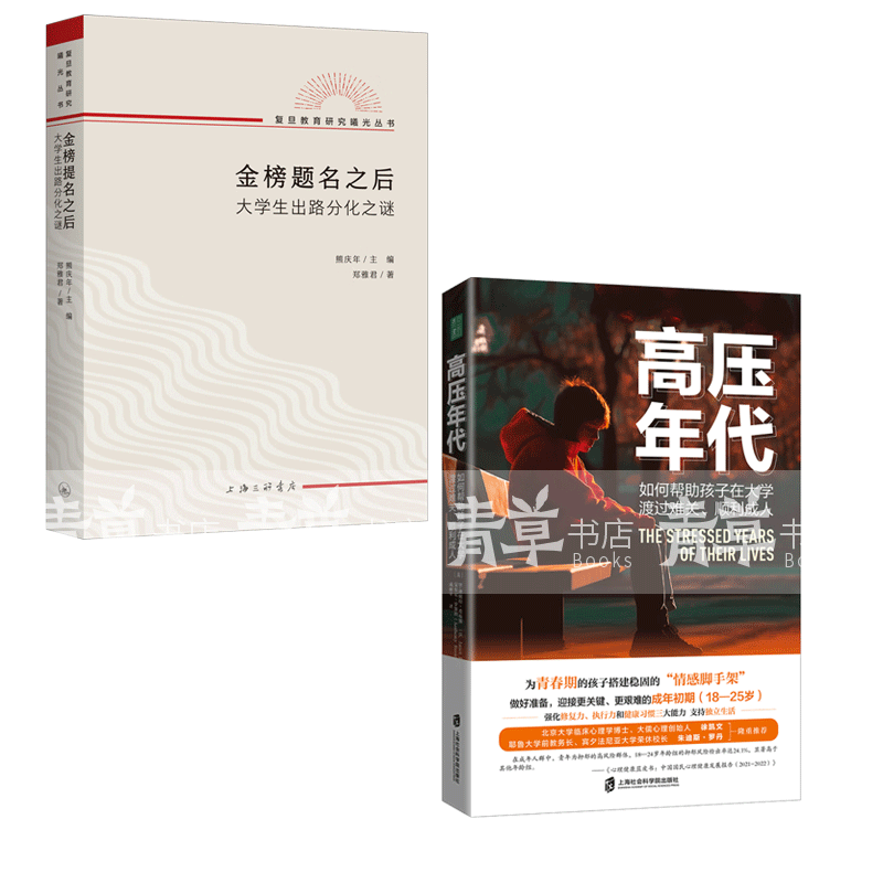 复旦教育研究曦光丛书：金榜题名之后--大学生出路分化之谜+高压年代：如何帮助孩子在大学渡过难关、顺利成人 2册 心理健康 健康教育 心理学书籍