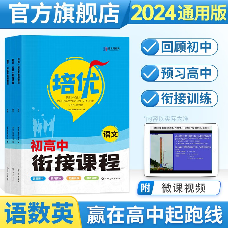 金太阳教育2024新版初高中衔接教材语文数学英语物理化学全套培优衔接初升高衔接教材暑假辅导初中升高中教辅暑假培训教材高中预备班高一化学初三升高一 3本装（语文+数学+英语）初升高衔接