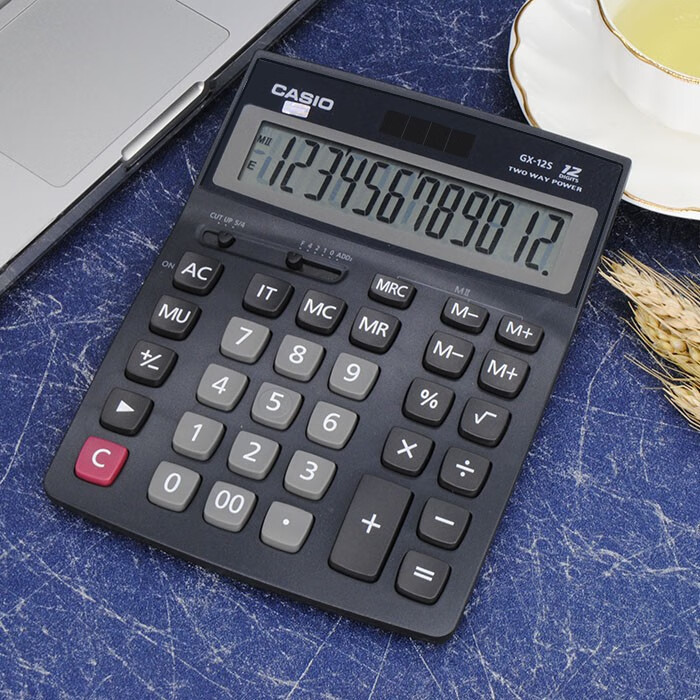 Casio卡西欧计算器大型显示屏太阳能GX MX DX-120S计算机12V 12S GX-12S大黑