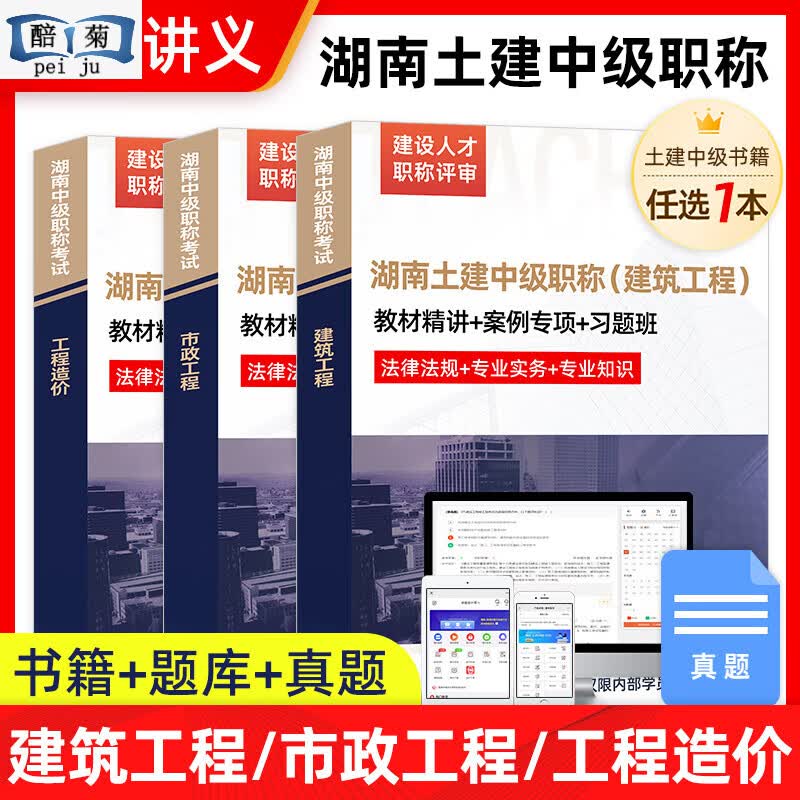 2023年湖南省土建中级职称教材应试讲义法律法规+专业实务+专业知识考试题库软件建筑市政建设工程造价精讲班