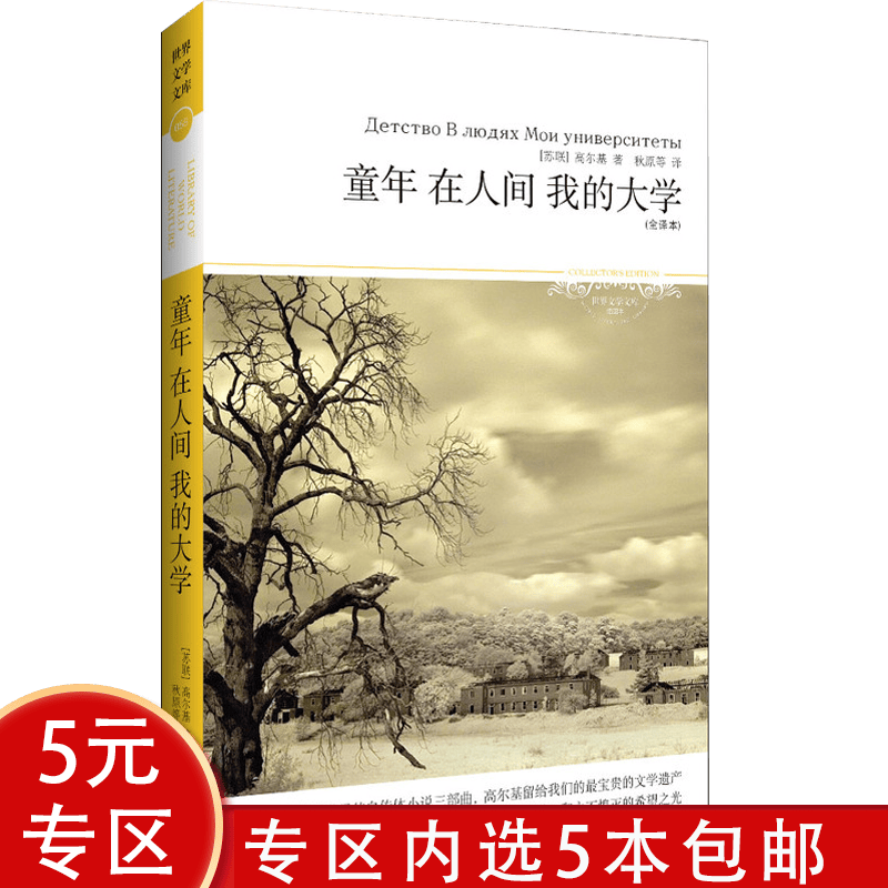 【5本包邮】世界文学文库--童年 在人间 我的大学