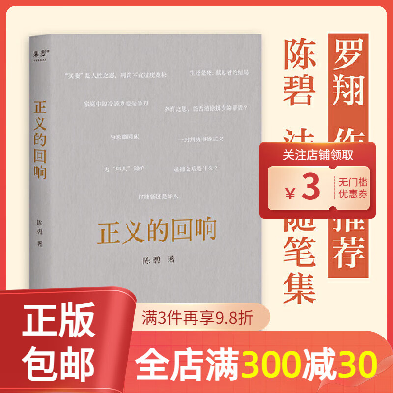 正义的回响 陈碧·著 罗翔作序推荐 政法大学陈碧教授法律随笔集