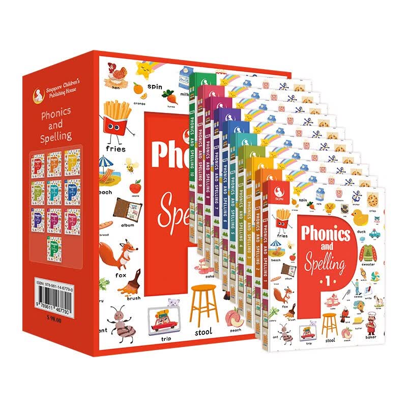 进口原版自然拼读Phonics and Spelling(全10册) 英语音标单词句子入门绘本