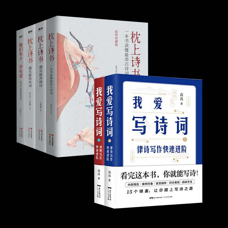 枕上诗书系列全套6册诗词传全集闲出好诗经董卿版中国画墨上花开收藏版一本书 全6册枕上诗书+我爱写诗词
