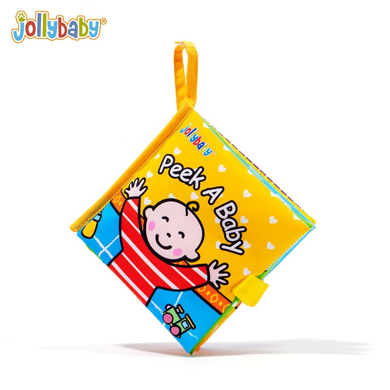 jollybaby躲猫猫布书早教婴儿撕不烂可啃咬宝宝6个月认知益智玩具 新款男孩布书
