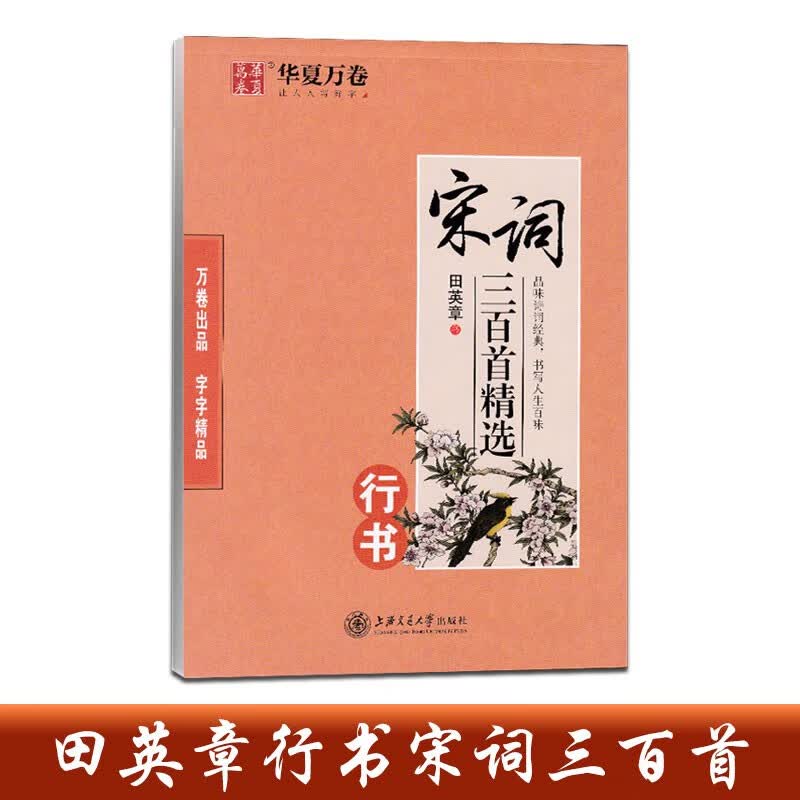 行书字帖成人练字行楷田英章钢笔基础训练笔画入门行楷速成教程华夏万卷成年男生硬笔女生大气连笔漂亮字体大学生书法临摹练字帖 行书-宋词【品味诗词经典】