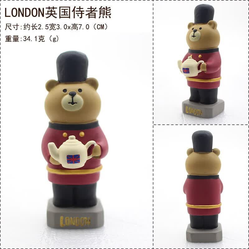 旅行 旅游 环游世界decole 纪念旅猫日式猫熊猫zakka杂货桌面摆件 英国侍者熊