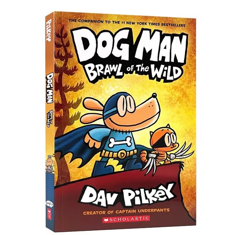 神探狗狗英文dog man英文原版神探狗狗漫画书全套1-10册dogman小学生课外阅读章节漫画趣味幽默故事书儿童图画内裤超人队长绘本 神探狗狗6 ：Brawl of the wild