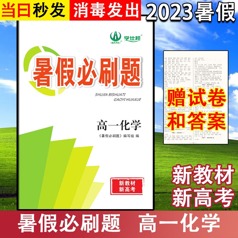 2023新教材新高考版学仕邦暑假必刷题高一下册语文数学英语物理化学生物政治历史地理高中暑假作业 高一 化学