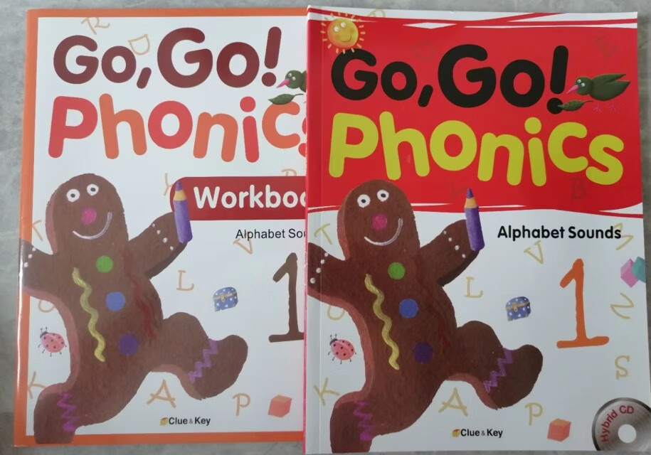 Go Go Phonics 1/2/3/4少儿英语自然拼读拼音gogophonics练习本册 1级课本+练习册+扫码音频
