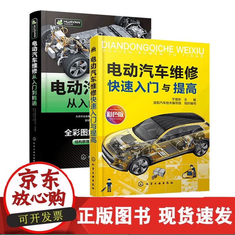 套装2册 电动汽车维修快速入门与提高+电动汽车维修从入门到精通 电动汽车维修常见故障诊断与维