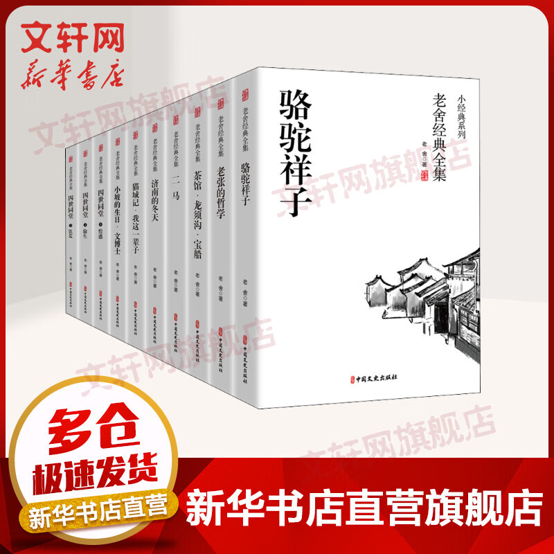 老舍经典全集全套10册 骆驼祥子四世同堂茶馆·龙须沟·宝船老张的哲学二马济南的冬天猫城记·我这一辈子小坡的生日·文博士 图书