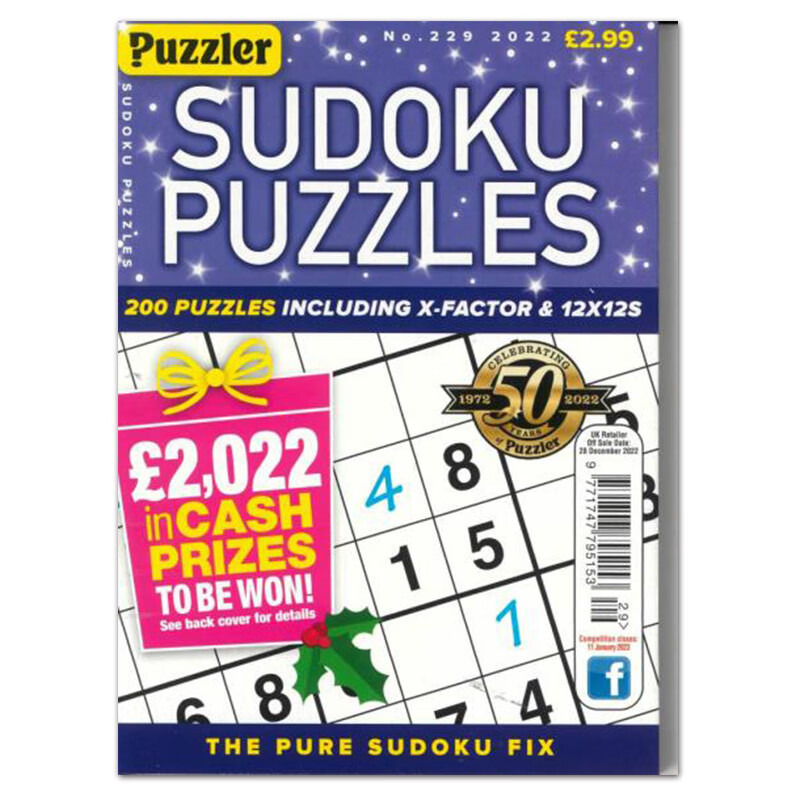 Sudoku Puzzle Magazine N.229 2022年 英国数独谜题儿童益智游戏 2022年 N.229
