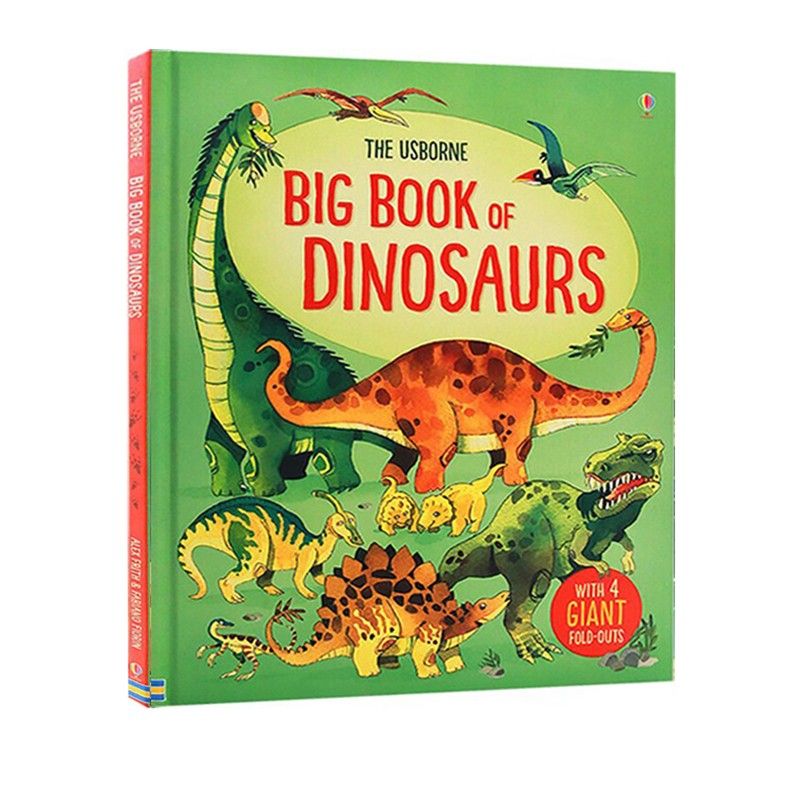 英文 Usborne Big Book 精装大开本 儿童数字单字启蒙图画辞典 子趣味互动游戏绘本 Dinosaurs 恐龙大图鉴