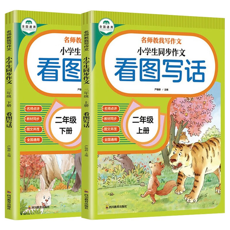 名师教我写作文：小学生同步作文二年级（全2册）看图写话（上册+下册）