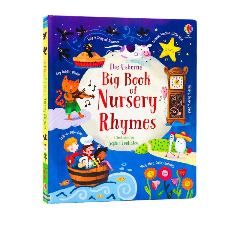 英文 Usborne Big Book 精装大开本 儿童数字单字启蒙图画辞典 子趣味互动游戏绘本 Nursery Rhymes 经典童谣