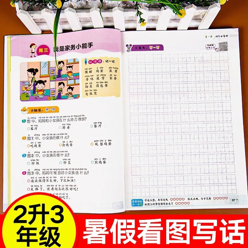 看图写话二年级专项训练每日一练二升三暑假作文阅读与习作上册下册人教版暑假衔接作业语文作文书起步入门2升3年级练习范文大全本 【假期作文】二升三看图写话作文