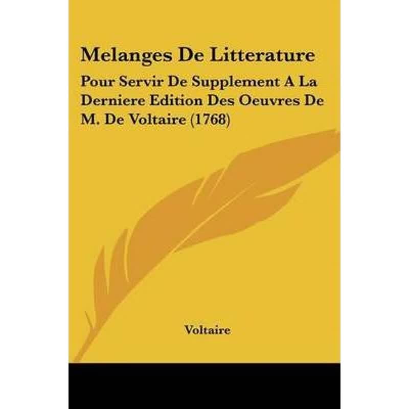 Melanges De Litterature