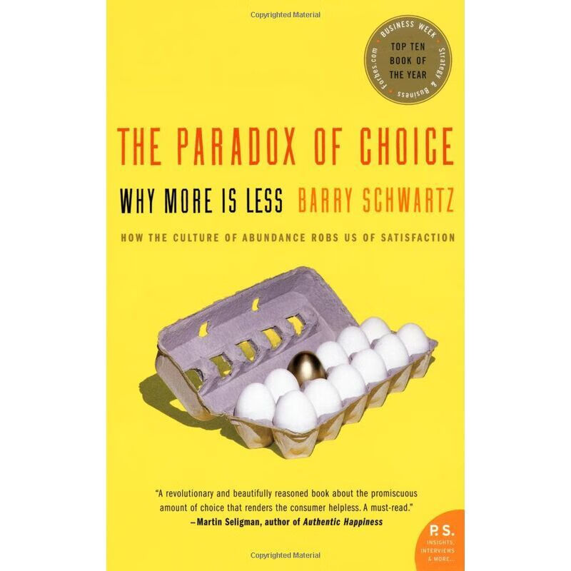 纸质书 The Paradox of Choice-Barry Schwartz 现货 纸质版实体书