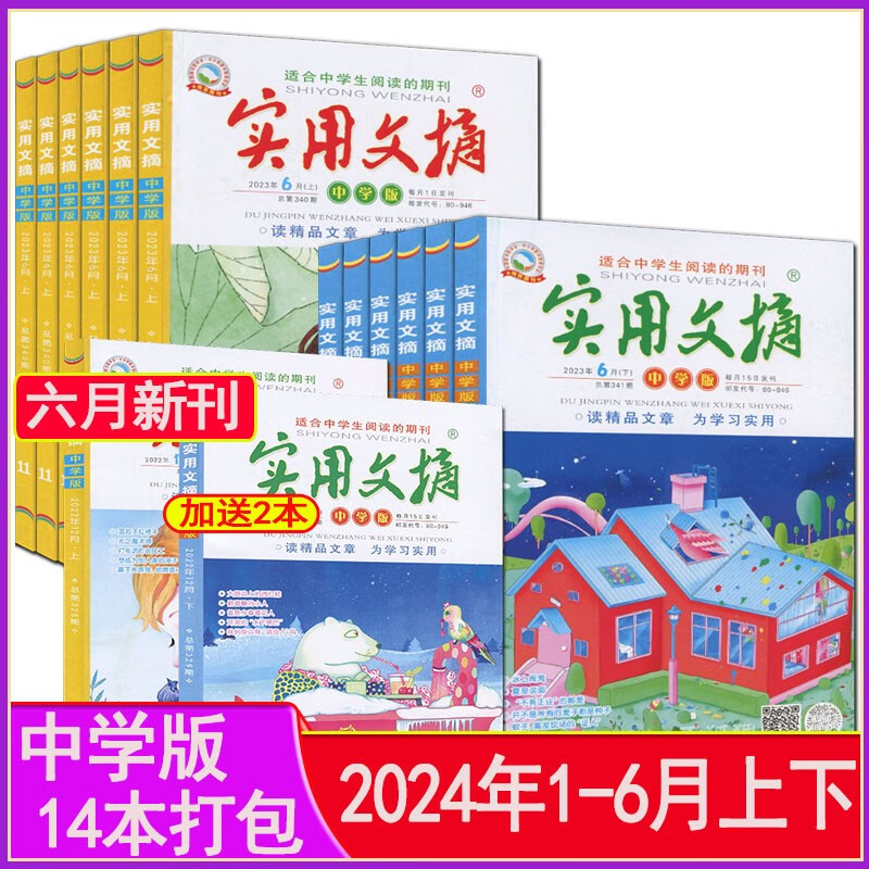 实用文摘中学版杂志2023年8/7/6/5/4/3/2/1月/2022年1-12月（2023订阅）初中生青年读者意林文摘作文素材初中版非合订本2022/2021/2020/2019全年典藏套装 203