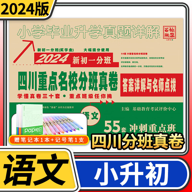 2024四川重点名校分班真卷语文数学英语冲刺重点班小学升初一分班四川十大名校招生真卷四川十大名校入学真卷 【四川重点名校分班真卷】语文 小学升初中