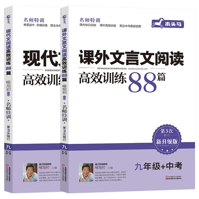 木头马初中九年级现代文高效阅读训练88篇+文言文88篇拓展阅读文言文全解初三中考人教版语文阅读高效训练课内外阅读 【九年级】文言文阅读+现代文阅读