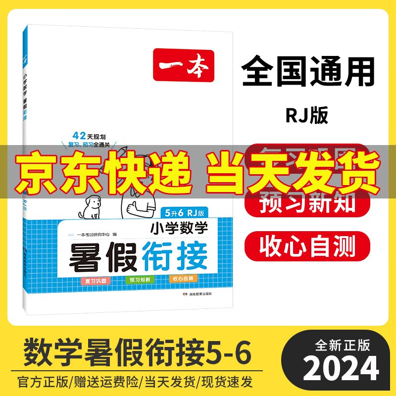2024一本暑假作业衔接4升5语数英小学语文阅读理解题同步练字帖人教版四升五一本数学口算笔算听算应用题专项训练天天练四4年级下册同步练习册 数学暑假衔接5升6