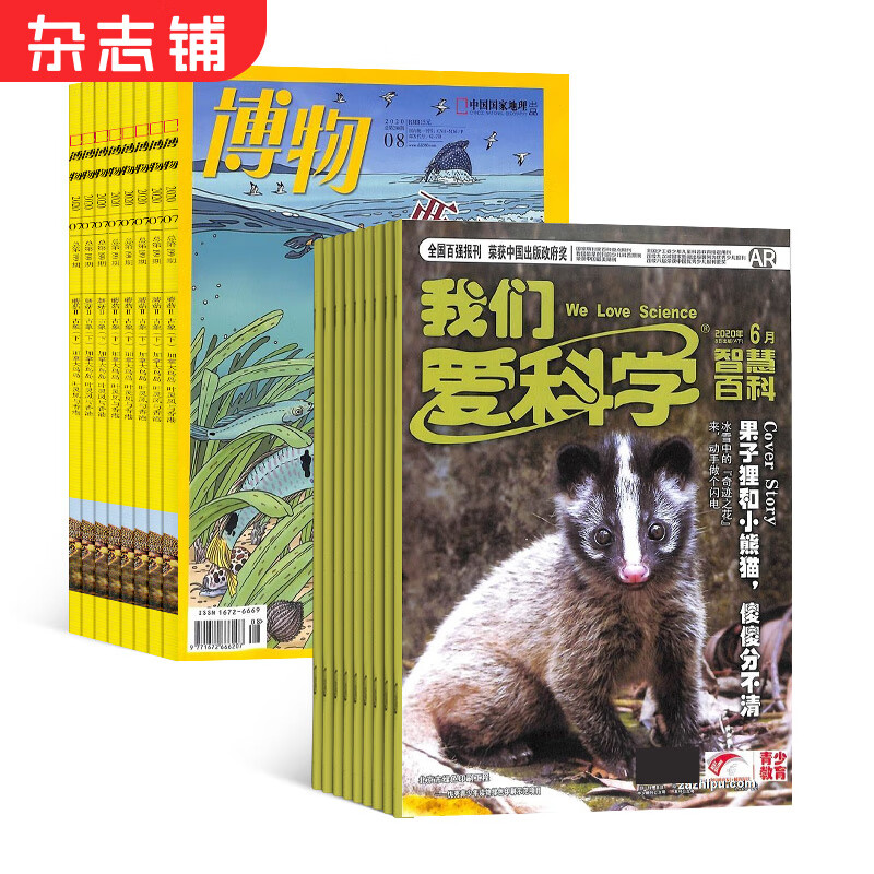 博物+我们爱科学少年版组合订阅 2023年10月起订 少儿科普 探索世界 全年订阅 杂志铺