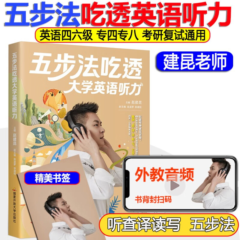 备考2023年12月 有道考神 五步法吃透大学英语听力 恋词赵建昆考研英语复试 英语四六级专四专八听查译读写五步训练法4级听力