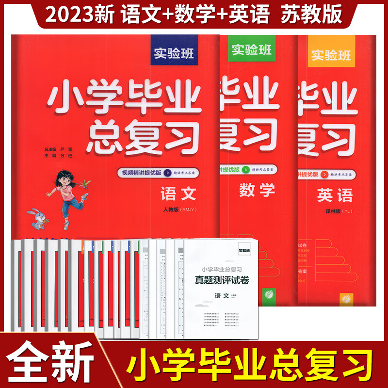 2023版实验班小学毕业总复习苏教版语文数学英语译林版YL 小升初春雨教育小学教辅升初中小考资料辅导 实验班小学毕业总复习 语文+数学+英语3本