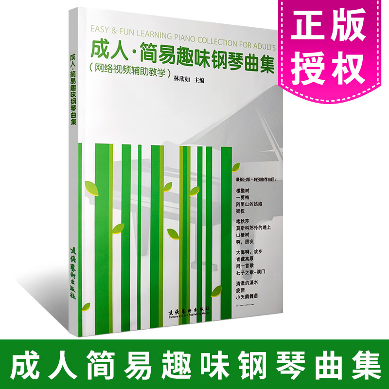 成人简易趣味钢琴曲集 66首中外钢琴名曲 文化艺术出版社 林欣如编 成人钢琴基础练习曲教材教程曲