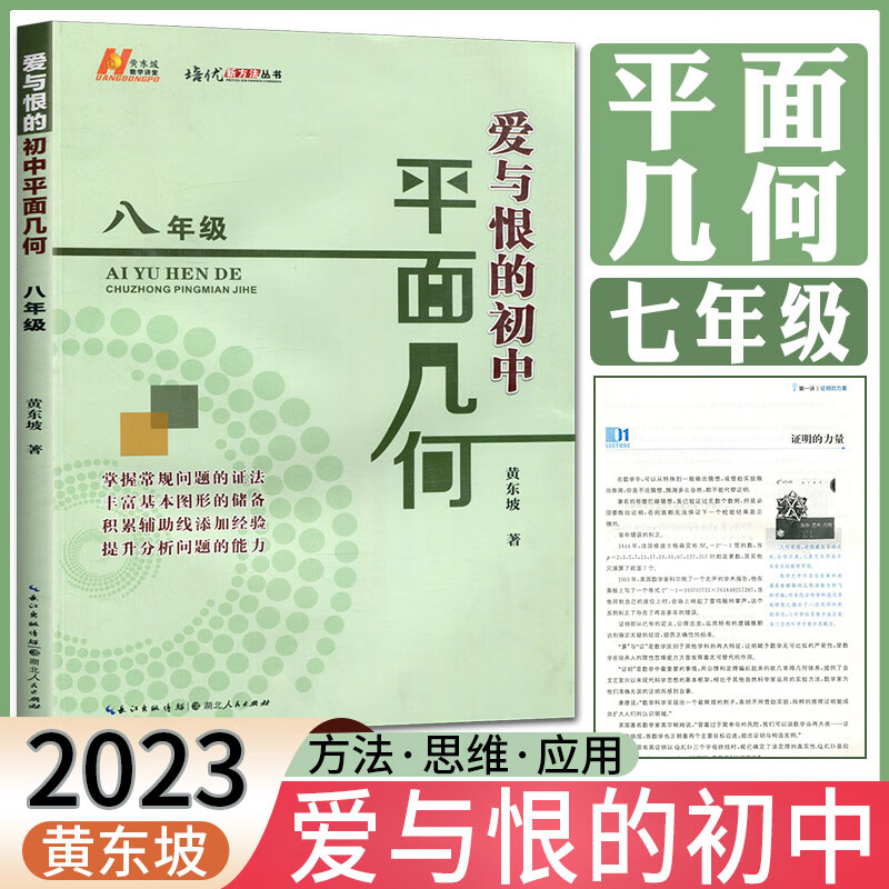 数学物理化学培优新方法探究应用新思维精英数学大视野7年级8年级9年级 培优竞赛新方法七八年级九年级 黄东 八年级 爱与恨的初中平面几何 初中通用