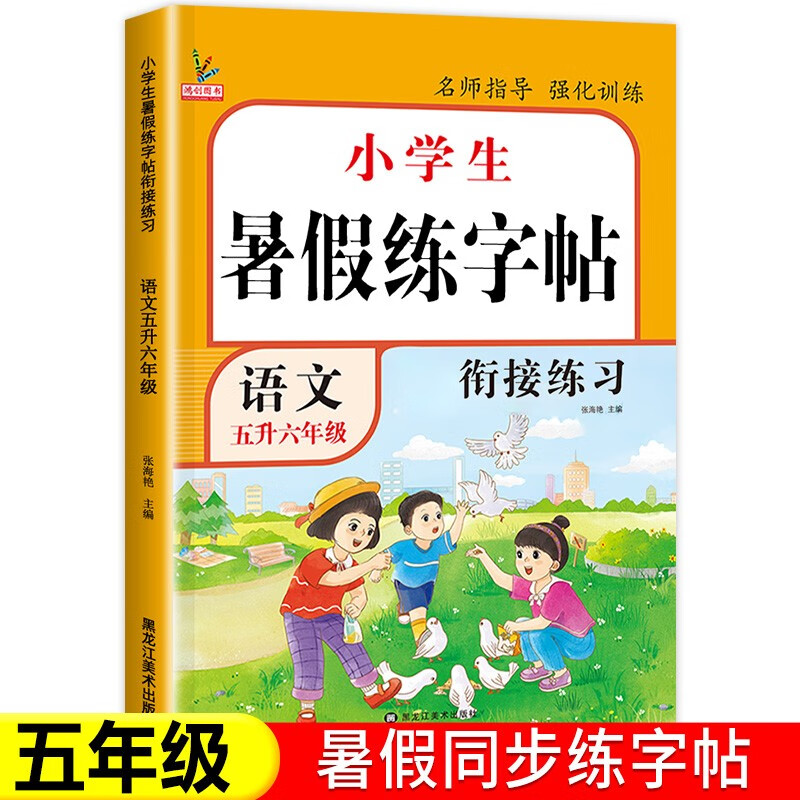 五年级下册暑假练字帖五升六暑假衔接作业小学语文同步字帖人教版下每日一练五年级升六年级衔接教材练字5升6写字帖