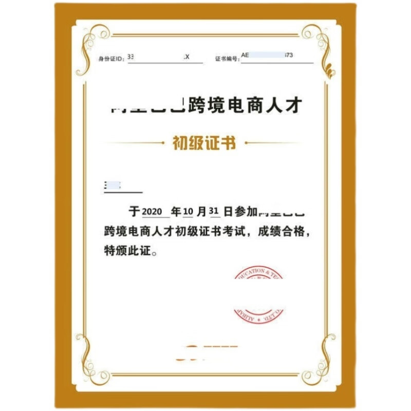 创新创业学分证书数字化会计师认证阿里跨境电商运营人才初级证书 其他咨询客服