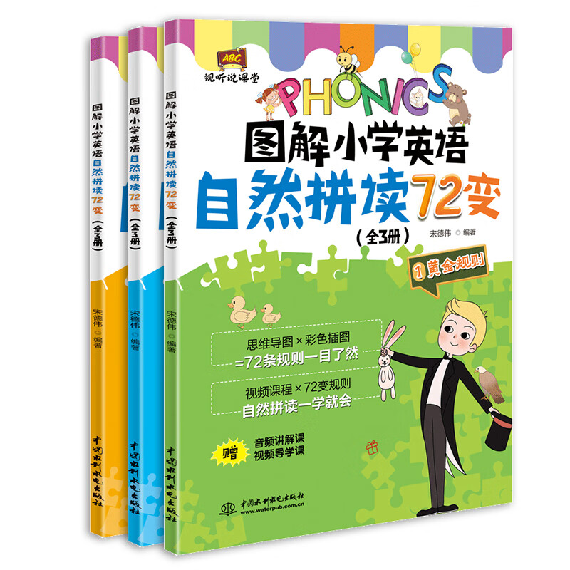 图解小学英语自然拼读72变（全三册）9787517087885-
